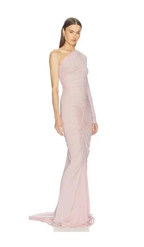 Atlein One Sleeve Ruched Gown
