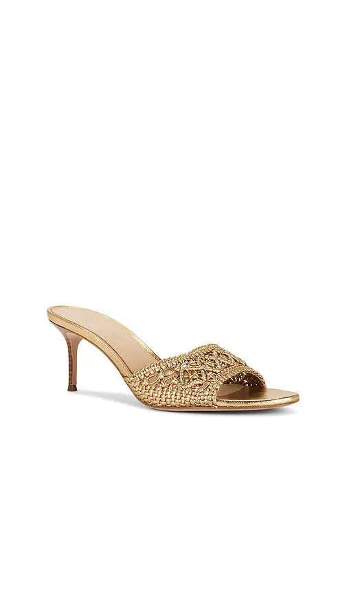 Veronica Beard Tia Macrame Sandal - Pale Gold