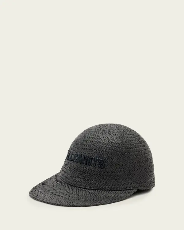 ALLSAINTS Mila Straw Baseball Cap - Black