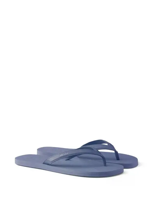 Prada Embossed Leather Flip Flops