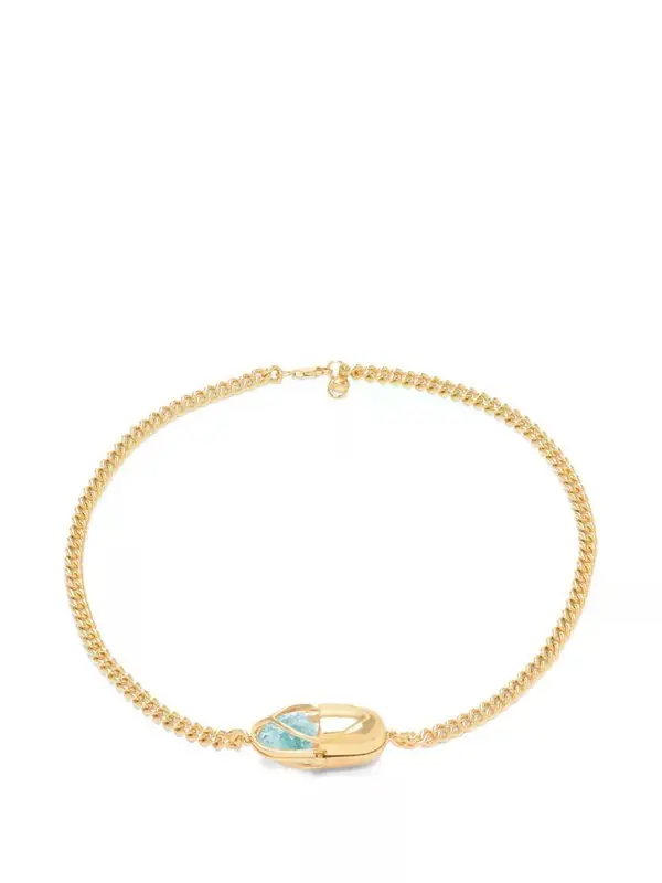 CAPSULE ELEVEN Capsule Crystal Aquamarine Necklace - Gold