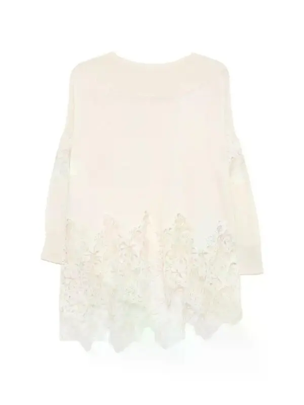Ermanno Scervino Lace-panel Sweater - Neutrals
