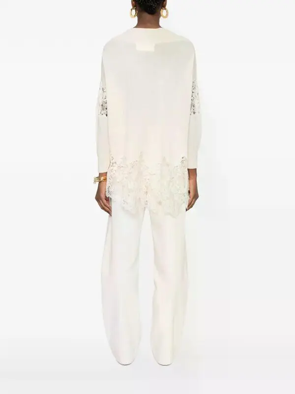 Ermanno Scervino Lace-panel Sweater - Neutrals