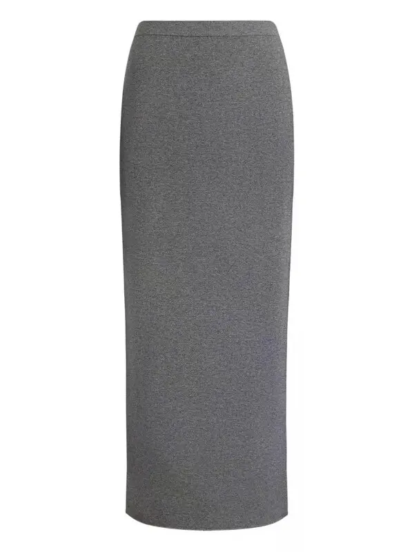 12 STOREEZ Knitted Midi Skirt - Grey