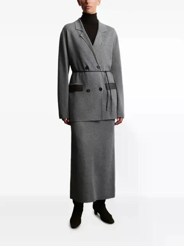 12 STOREEZ Knitted Midi Skirt - Grey