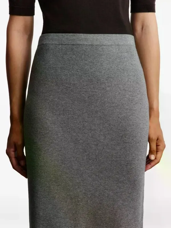 12 STOREEZ Knitted Midi Skirt - Grey