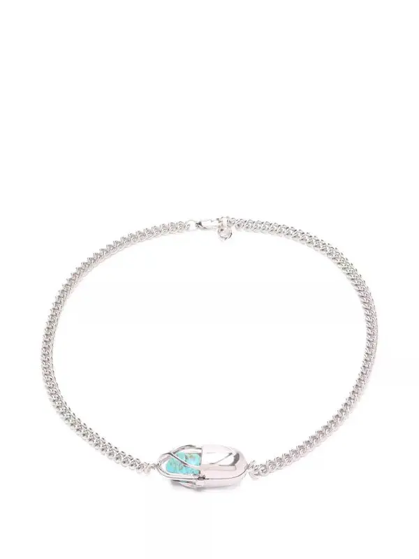 CAPSULE ELEVEN Capsule Crystal Turquoise Necklace - Silver