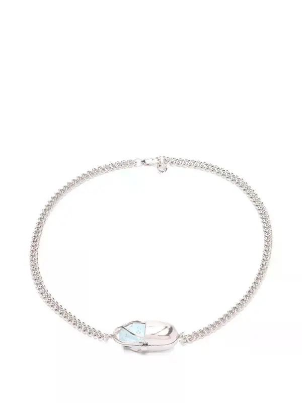 CAPSULE ELEVEN Capsule Crystal Aquamarine Necklace - Silver