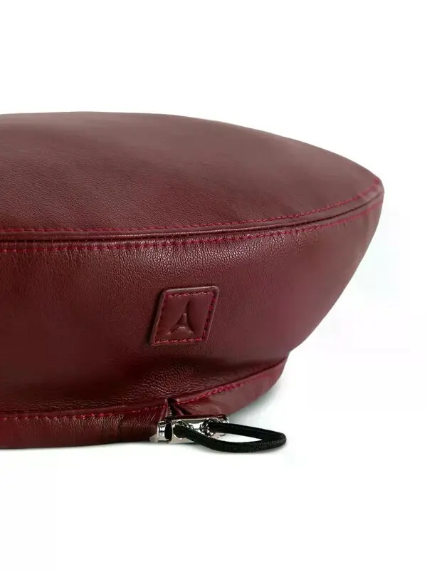 Manière De Voir Anya Faux-leather Beret - Red