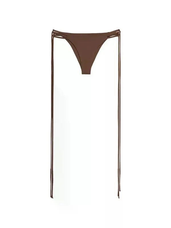 Blumarine Tie Bikini Bottom - Brown