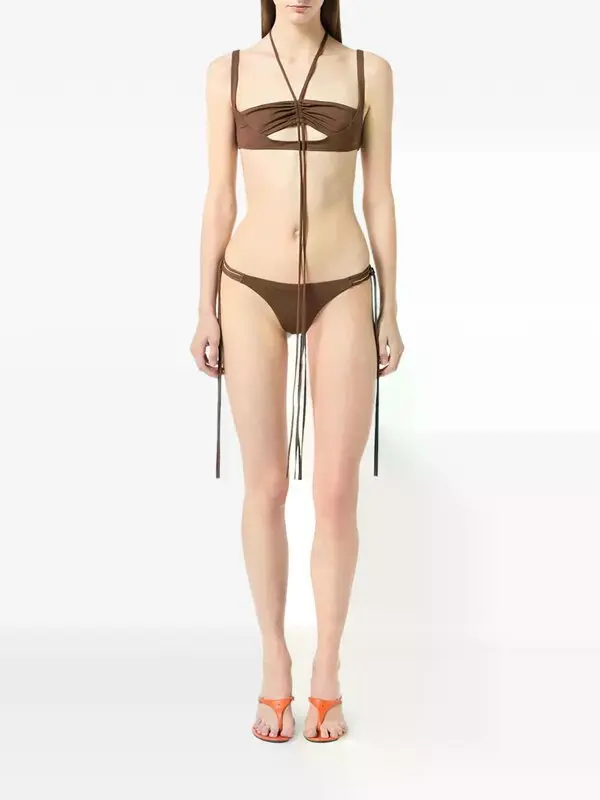 Blumarine Cut-out Detail Bikini Top - Brown