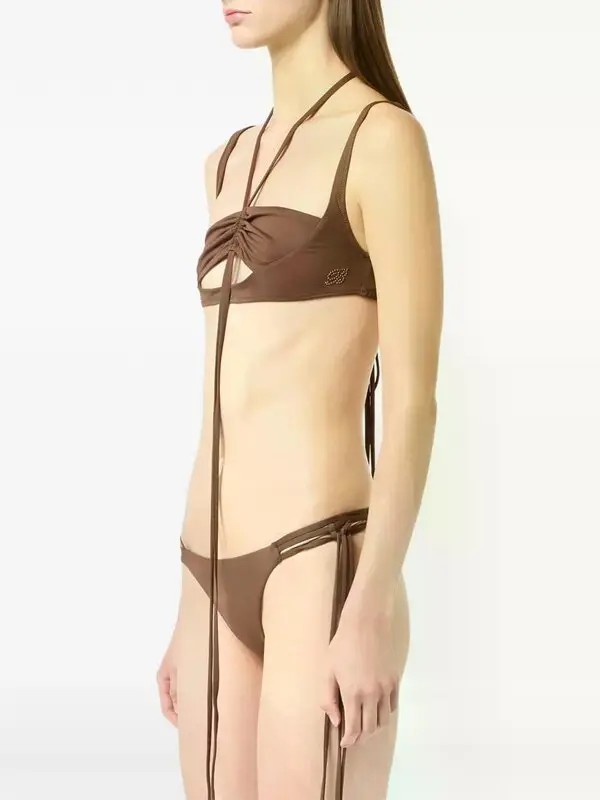 Blumarine Cut-out Detail Bikini Top - Brown