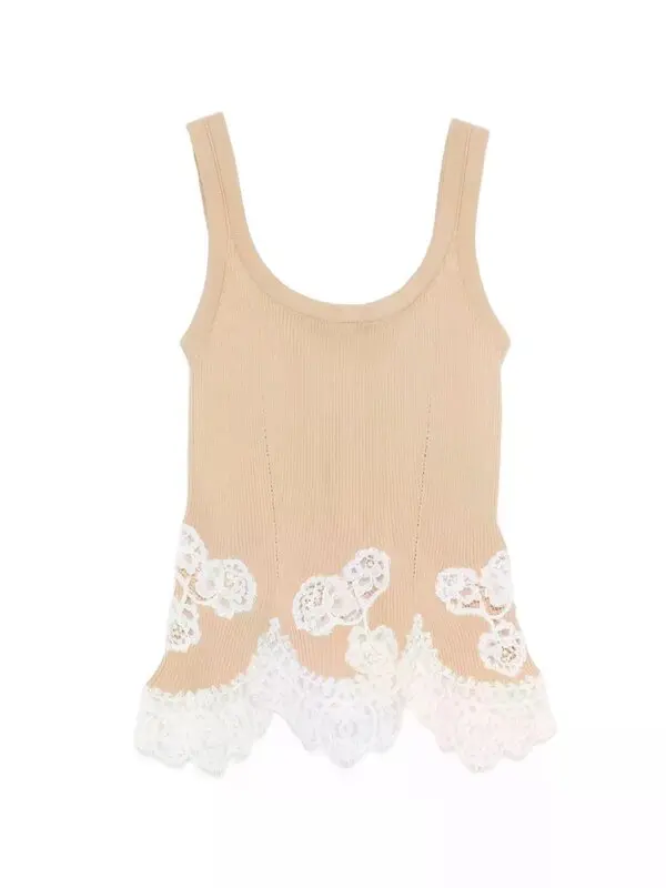 Ermanno Scervino Lace Detail Ribbed Vest