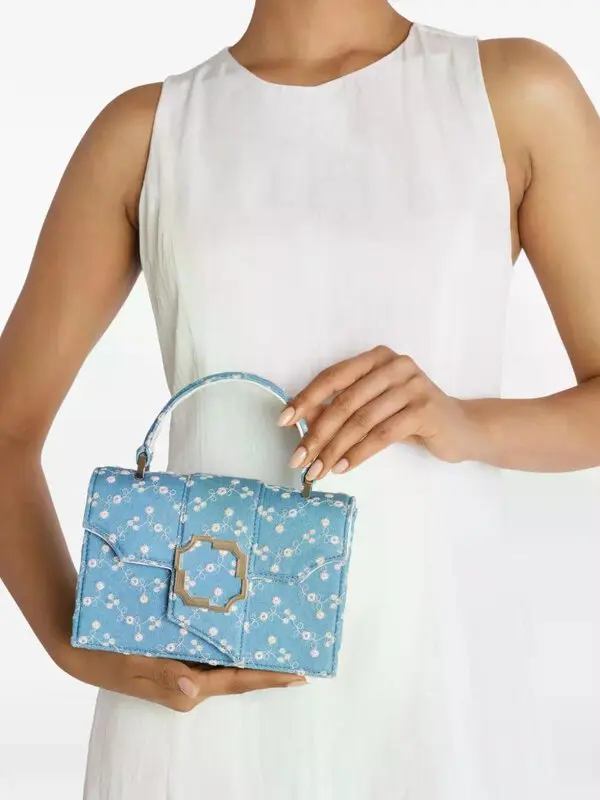 MALONE SOULIERS Floral-printed Mini Handbag With Buckle Detail - Blue