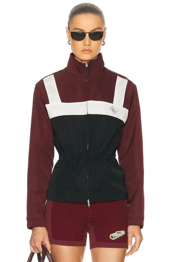 Casablanca Monogram Windbreaker - Burgundy  Black & White