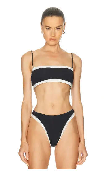 Bond Eye Fosca Reversible Crop Bikini Top - Black & Coconut