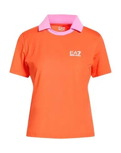 EA7 Polo Shirt Size Polyester, Elastane - Orange