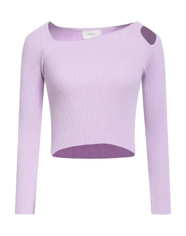 VICOLO Long Sleeve Ribbed Knit Top