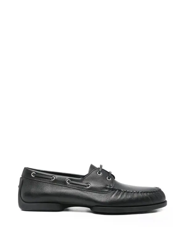 JIL SANDER Eyelets Boat Shoes - Black