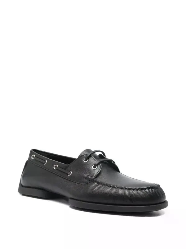 JIL SANDER Eyelets Boat Shoes - Black