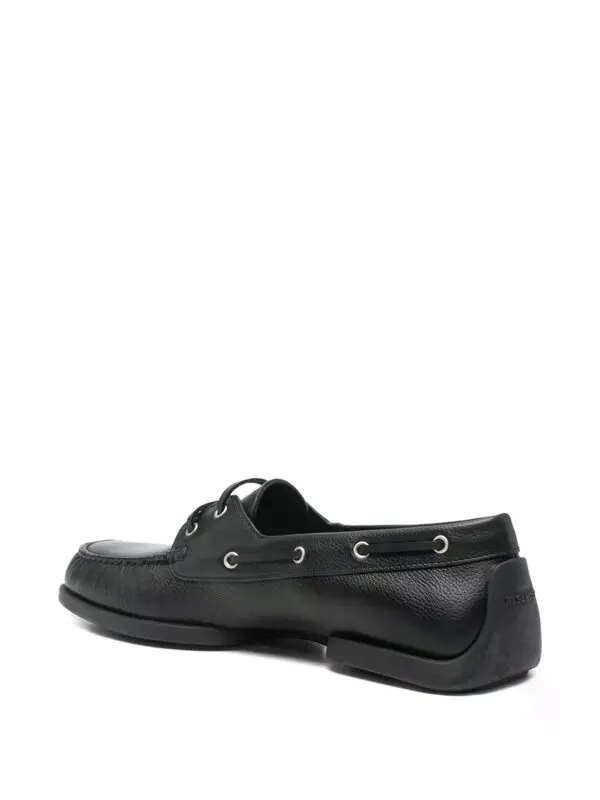 JIL SANDER Eyelets Boat Shoes - Black