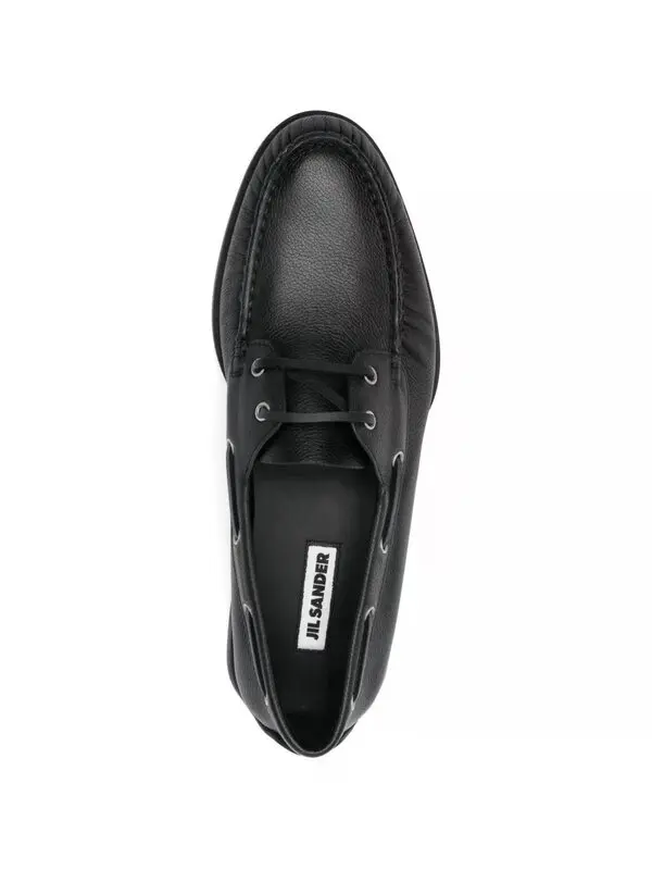 JIL SANDER Eyelets Boat Shoes - Black