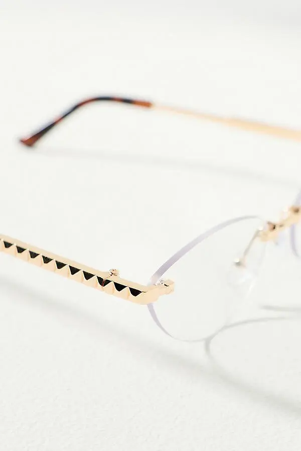 Anthropologie Slim Oval Blue Light Readers