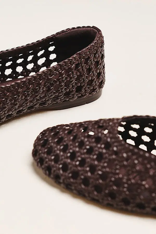 Sam Edelman Shira Woven Ballet Flats - Dark Brown