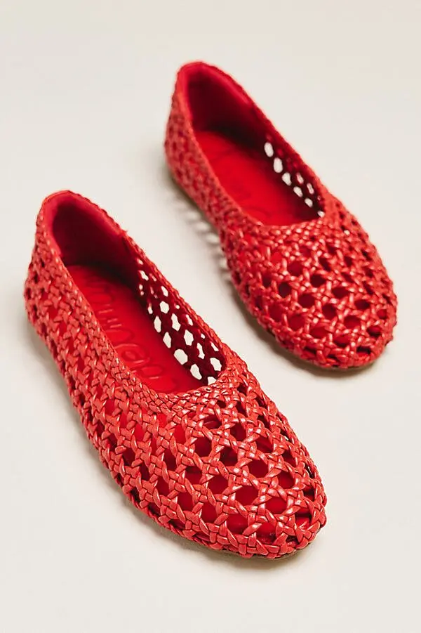 Sam Edelman Shira Woven Ballet Flats - Red