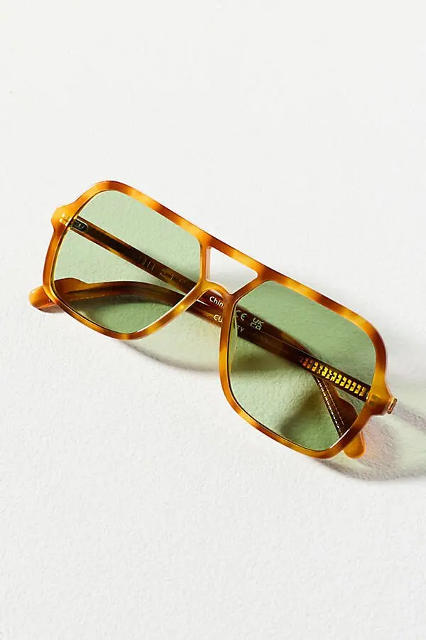 SPITFIRE Tort Translucent Aviator Sunglass - Tortoise/mint