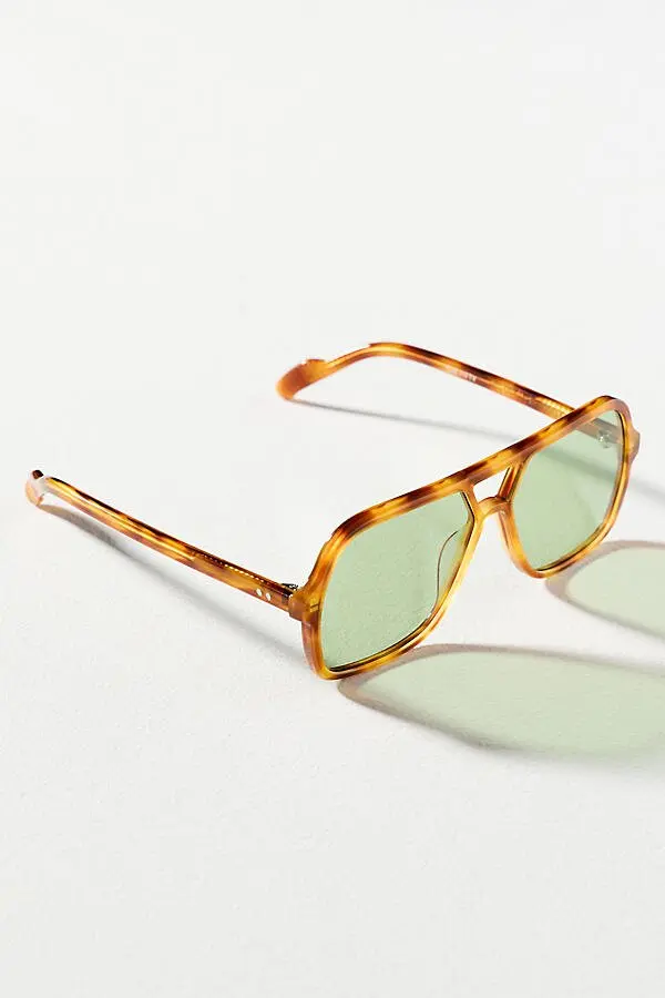 SPITFIRE Tort Translucent Aviator Sunglass