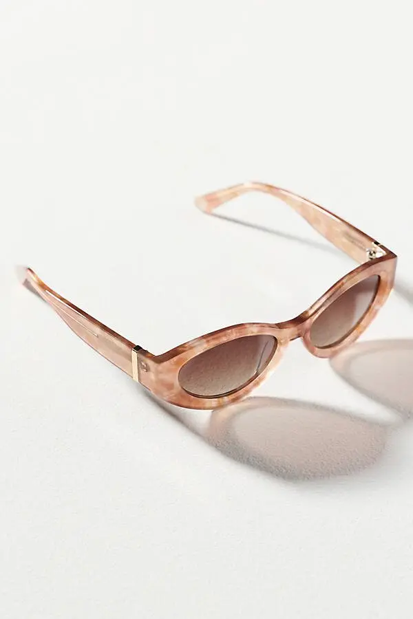 Anthropologie Oval Wrap Sunglasses - Brown Marble