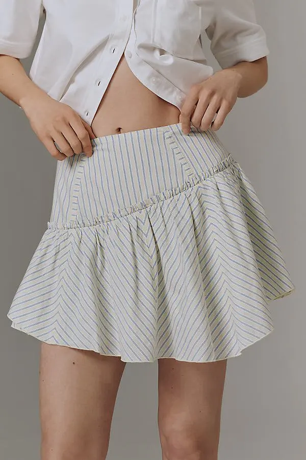 Maeve Asymmetric Flounced Mini Skirt