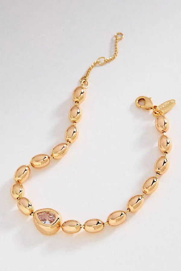 Anthropologie Beaded Crystal Bracelet - Gold