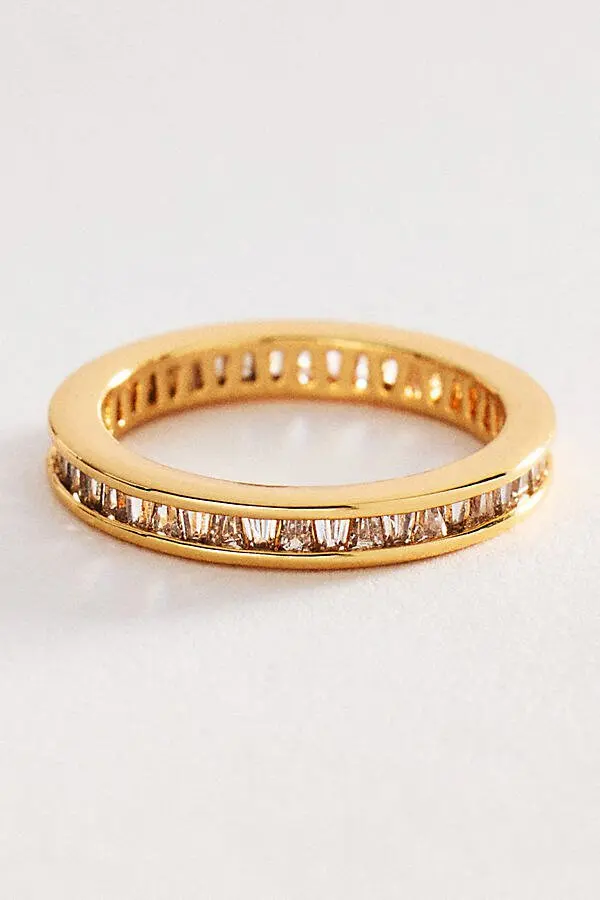 Anthropologie Angled Crystal Ring - Gold