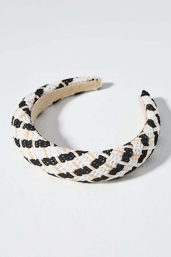 ACCESSORIES HOUSE Woven Headband - Black/white