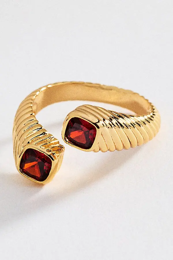 Anthropologie Double-stone Wrap Ring - Gold