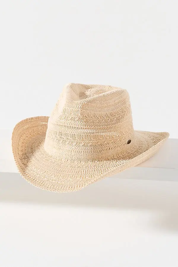 Anthropologie Packable Knit Rancher Hat - Beige