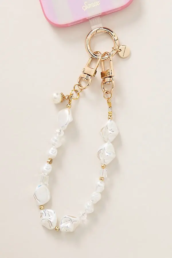 Sonix Beaded Phone Cha - Pearl