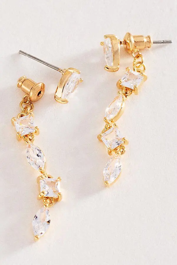 Anthropologie Crystal Drop Front-back Earrings - Clear