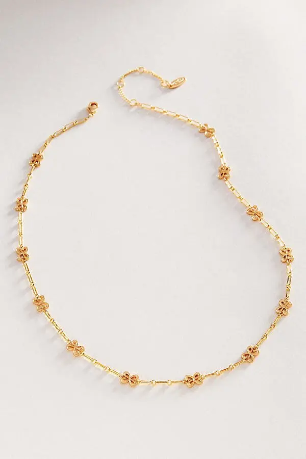 Maeve Enamel Charm Chain Necklace - Gold