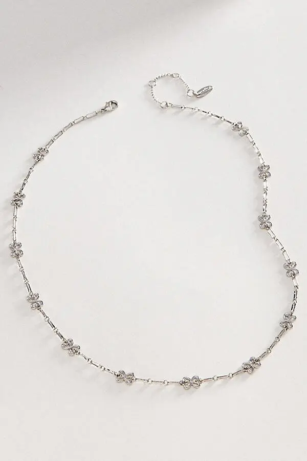 Maeve Enamel Charm Chain Necklace - Silver