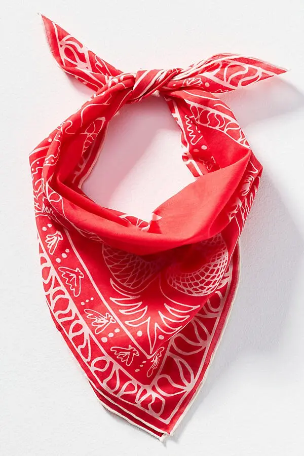 LAR Cotton Patterned Scarf - Ariel Red
