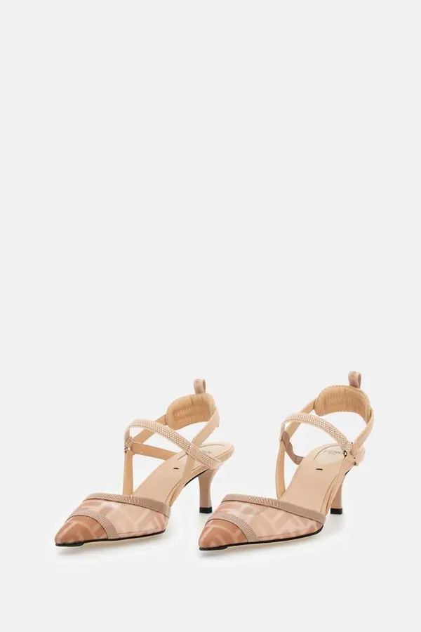 Fendi Kitten Heel Mesh Pumps - Rose