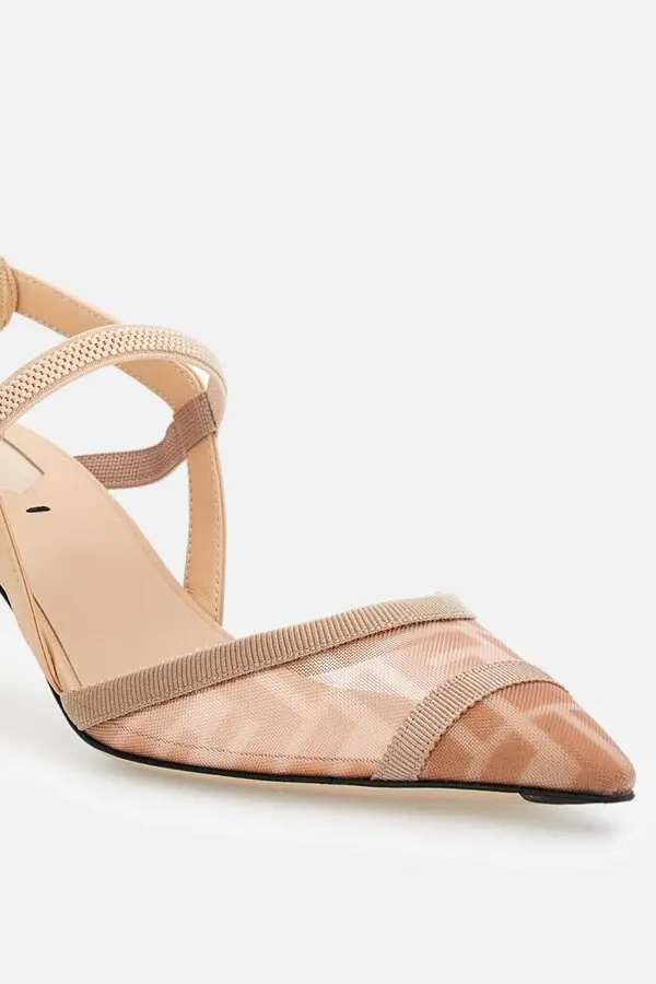 Fendi Kitten Heel Mesh Pumps - Rose