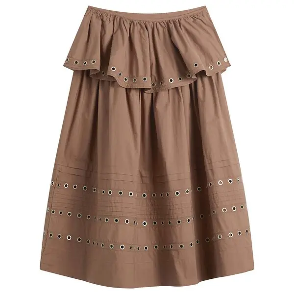 DAMSON MADDER Anika Eyelet Midi Skirt