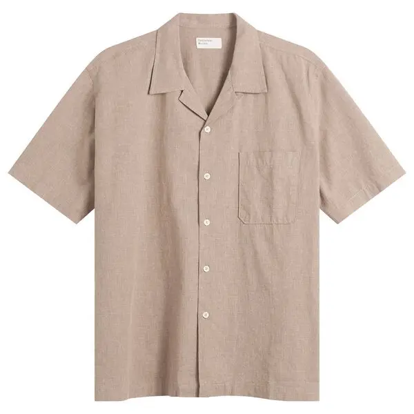 Universal Works Sido Linen Mix Road Shirt - Brown