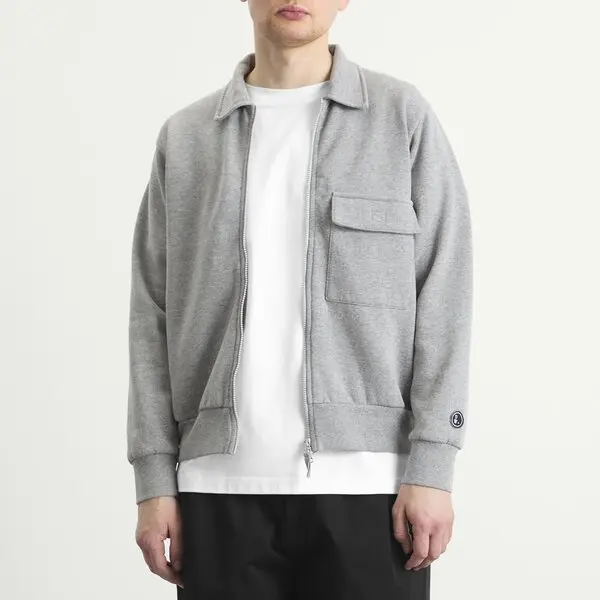 Universal Works Tyler Zip Sweat Jacket - Grey Marl