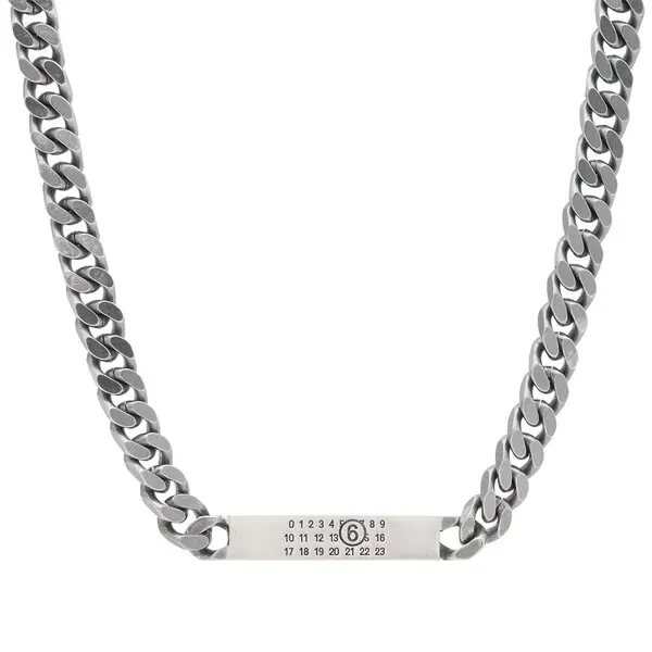 MAISON MARGIELA Id Tag Curb Necklace - Brunito