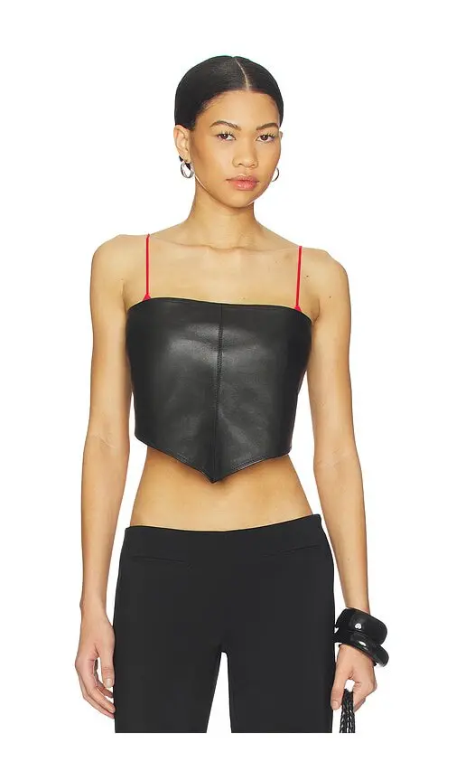 ZIAH Leather Scarf - Black